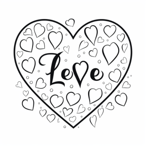 beloved heart party drawing page - Draw Easy