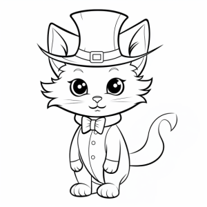 dapper cat drawing page - Draw Easy