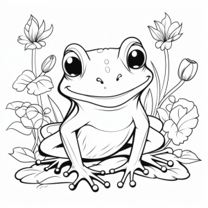 frog in the flowers - Draw Easy