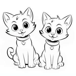 drawing of friends cats - Draw Easy